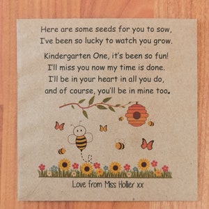 End of Year Gifts for Class Bee Friendly Seed Packet End - Etsy UK