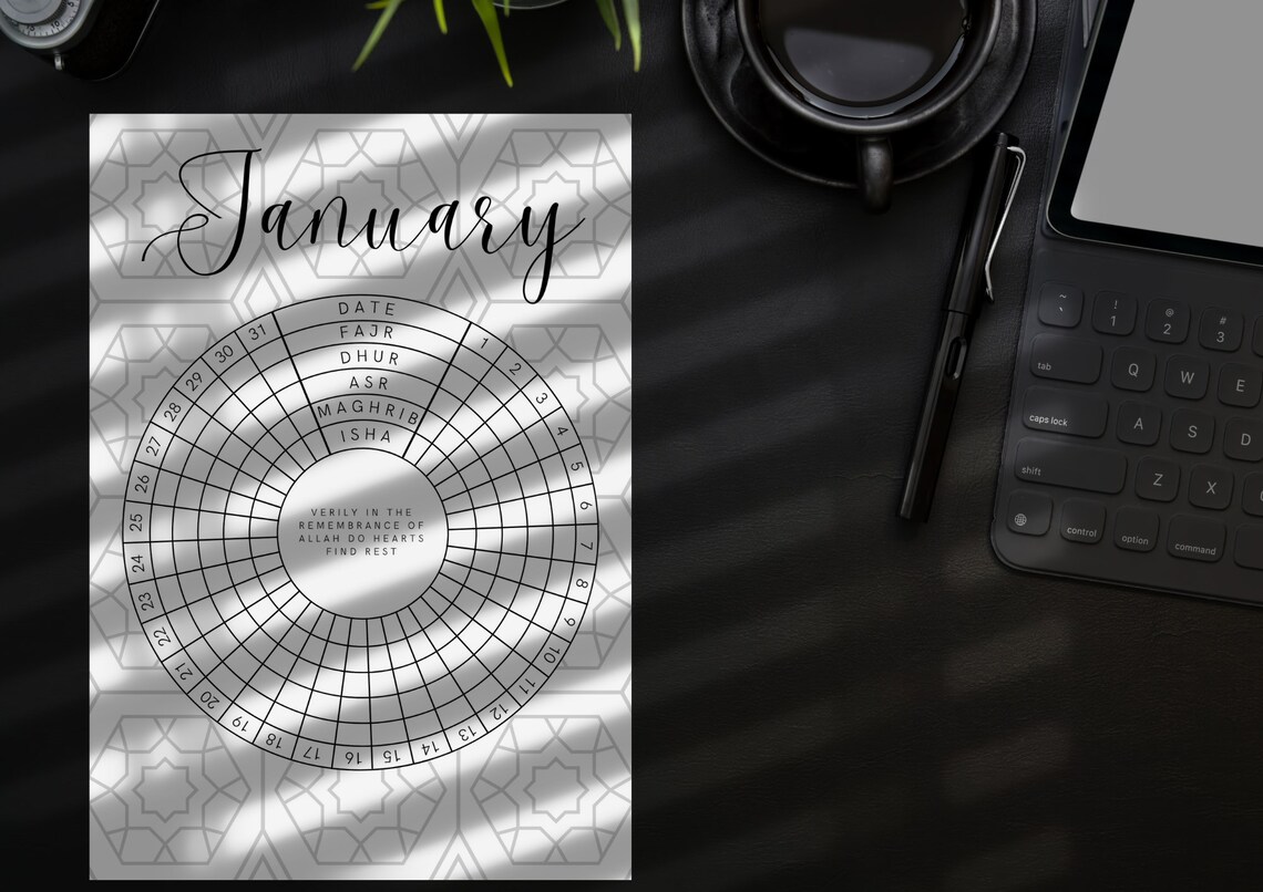 Monthly Salah Habit Tracker: Muslim Prayer Journal (digital Download ...