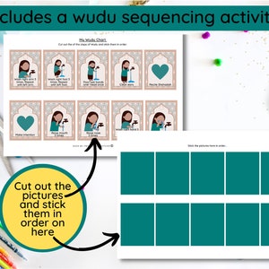 Wudu Chart Printable | Wudu SEQUENCING Activity INCLUDED | Boys Wudu ...