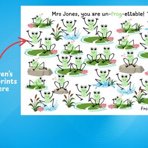 Frog Fingerprint Art Class Gift: Personalized End of Year Print ...