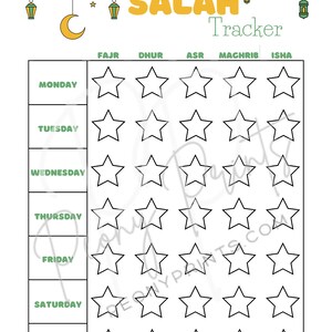 Children's Salah Tracker | Muslim Salah Tracker | Reusable Salah ...