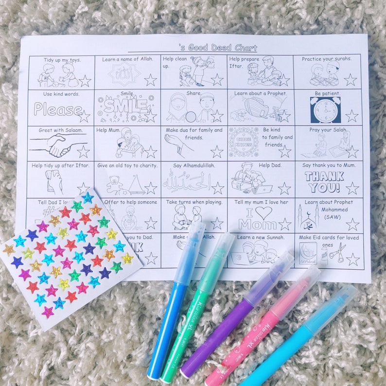 Ramadan Good Deeds Chart and Stickers Pack - Etsy UK