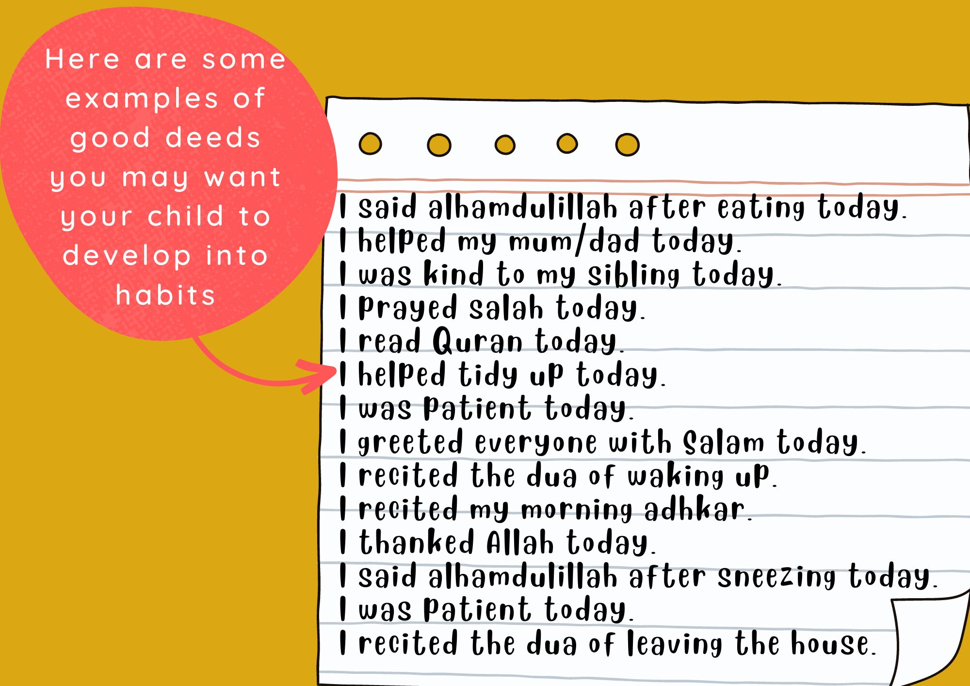 Good Deeds Chart Daily Good Deeds Chart Muslim Child Daily - Etsy UK