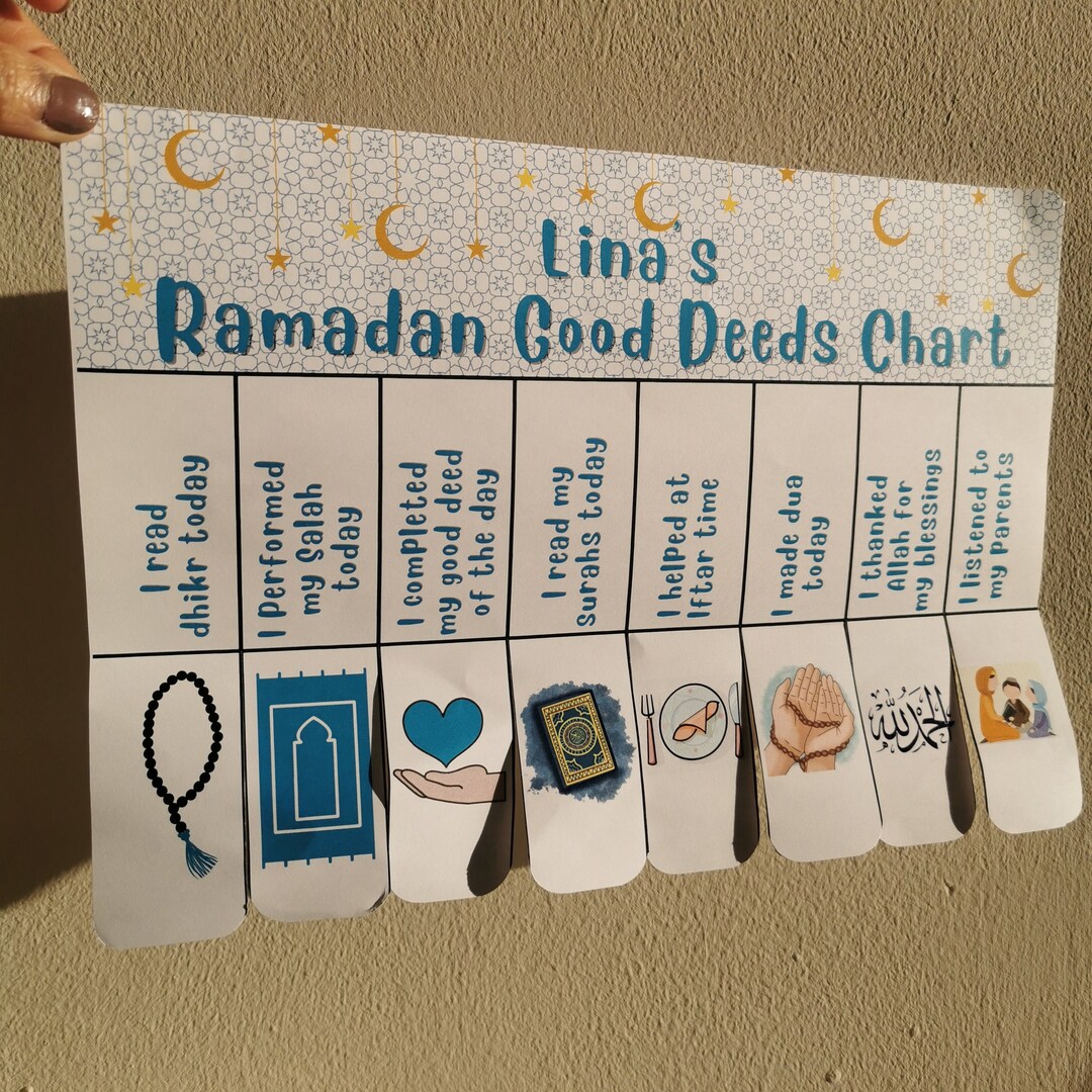 Personalised Ramadan Good Deeds Interactive Chart Laminated Chart Etsy UK