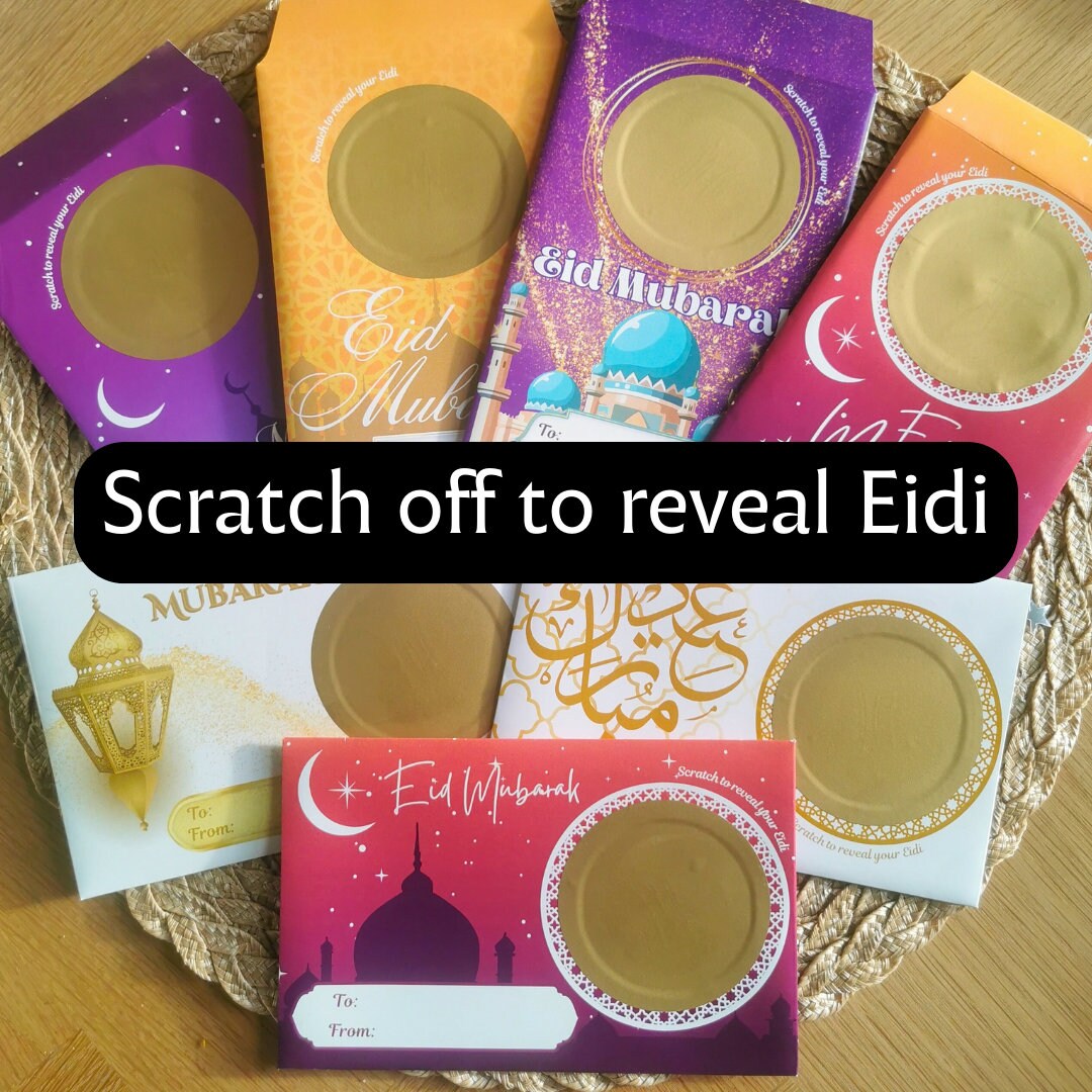Pack of 4 | Scratch off Eidi Envelopes | Eidi Money Envelopes | Eid Money Wallet - Etsy UK