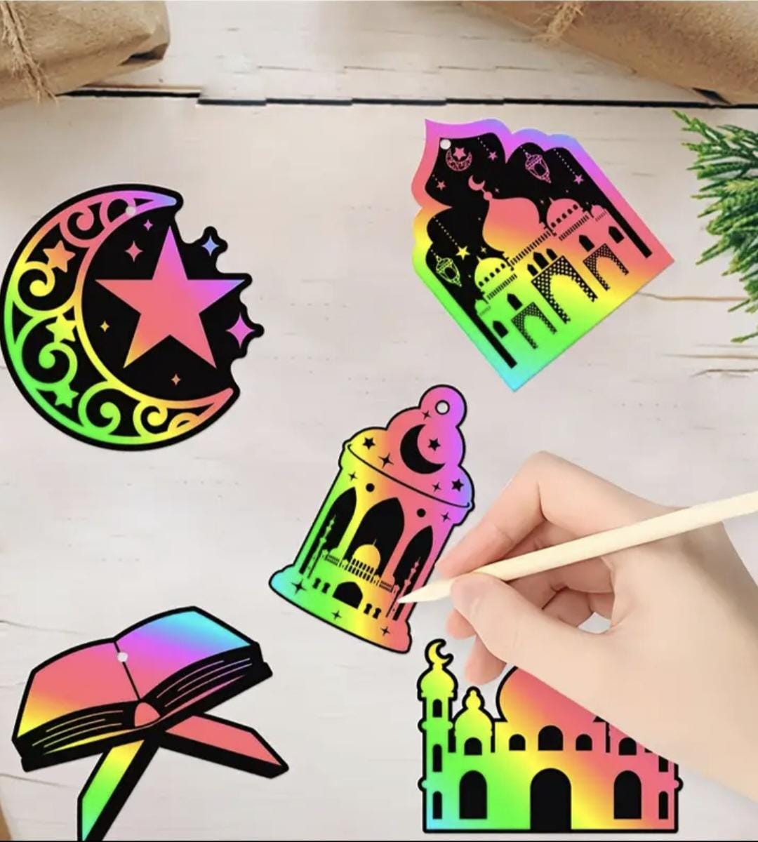 Scratch off Eid and Ramadan Decorations | Pack of 12 | Eid and Ramadan Gift Tag | Eid and ...