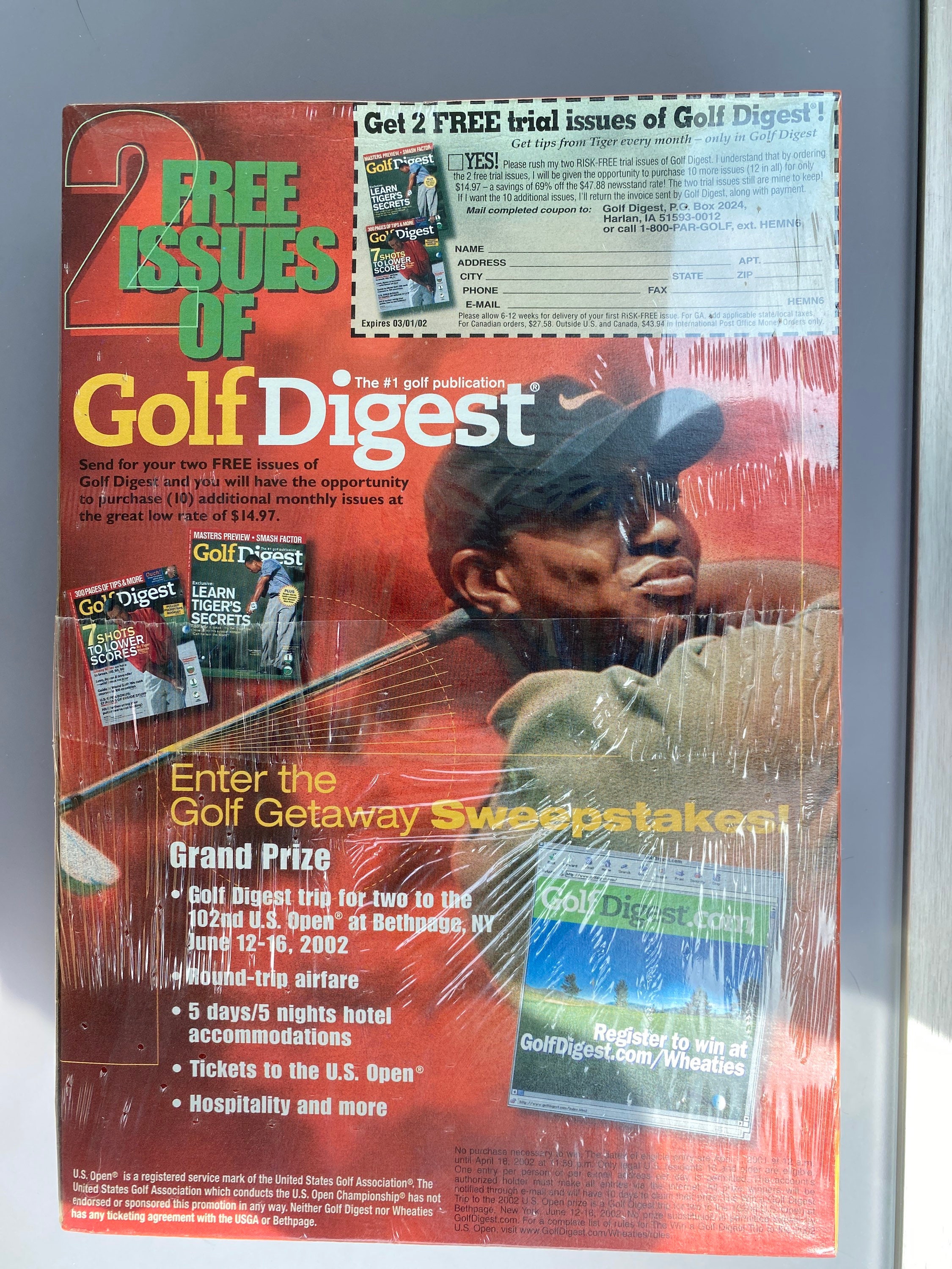 Wheaties , Tiger Woods Box, Unopened,cereal Box 2001 - Etsy