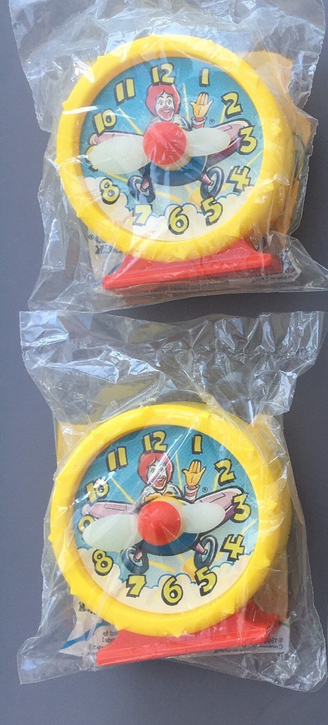 Mcdonalds Happymeal 1990 Good Morning Toys . Set of 2 Ronald Clocks.nip ...