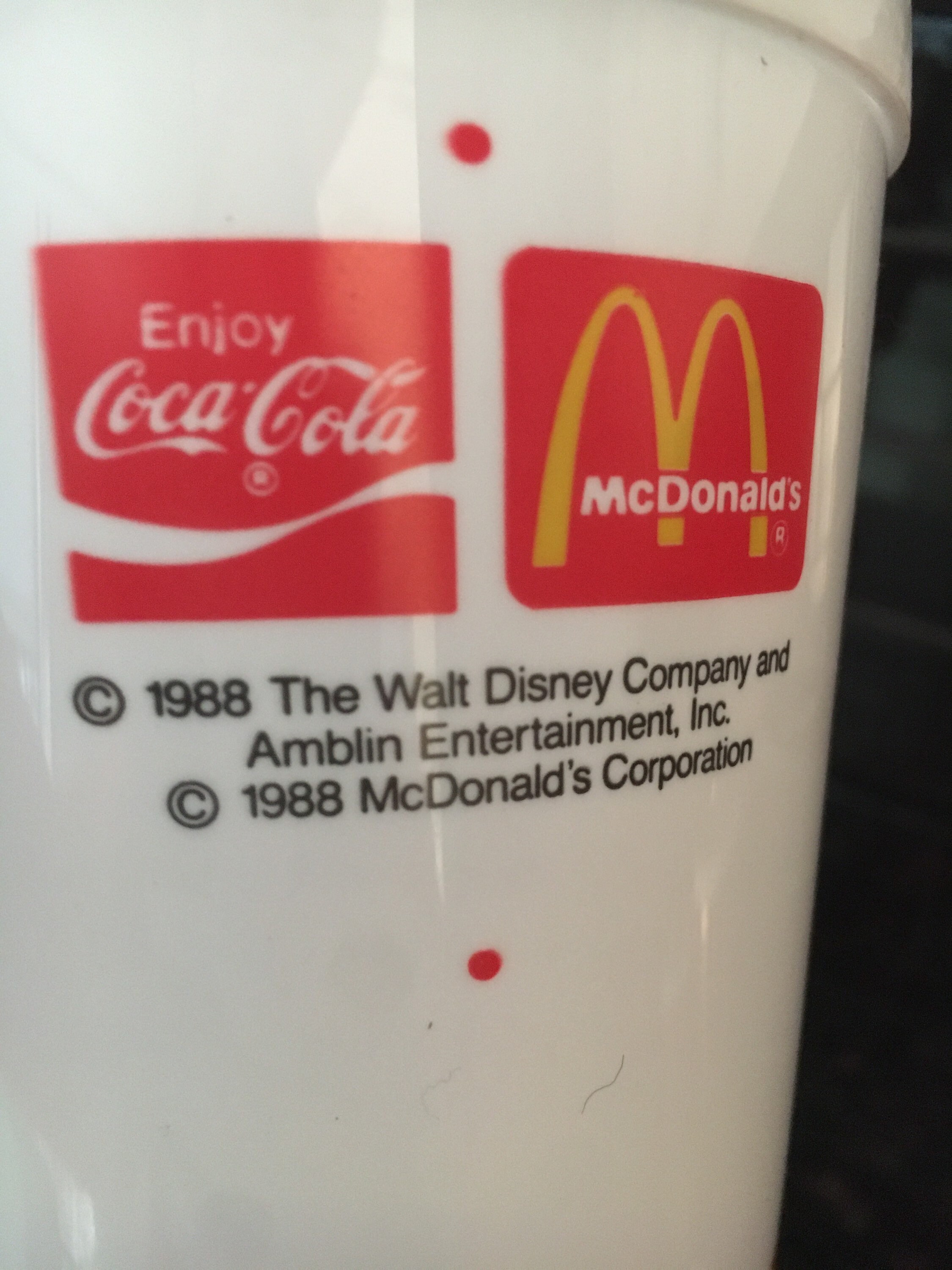 Who Framed Roger Rabbit, Mcdonalds/coca-cola Plastic Cups, Set of 4 ...