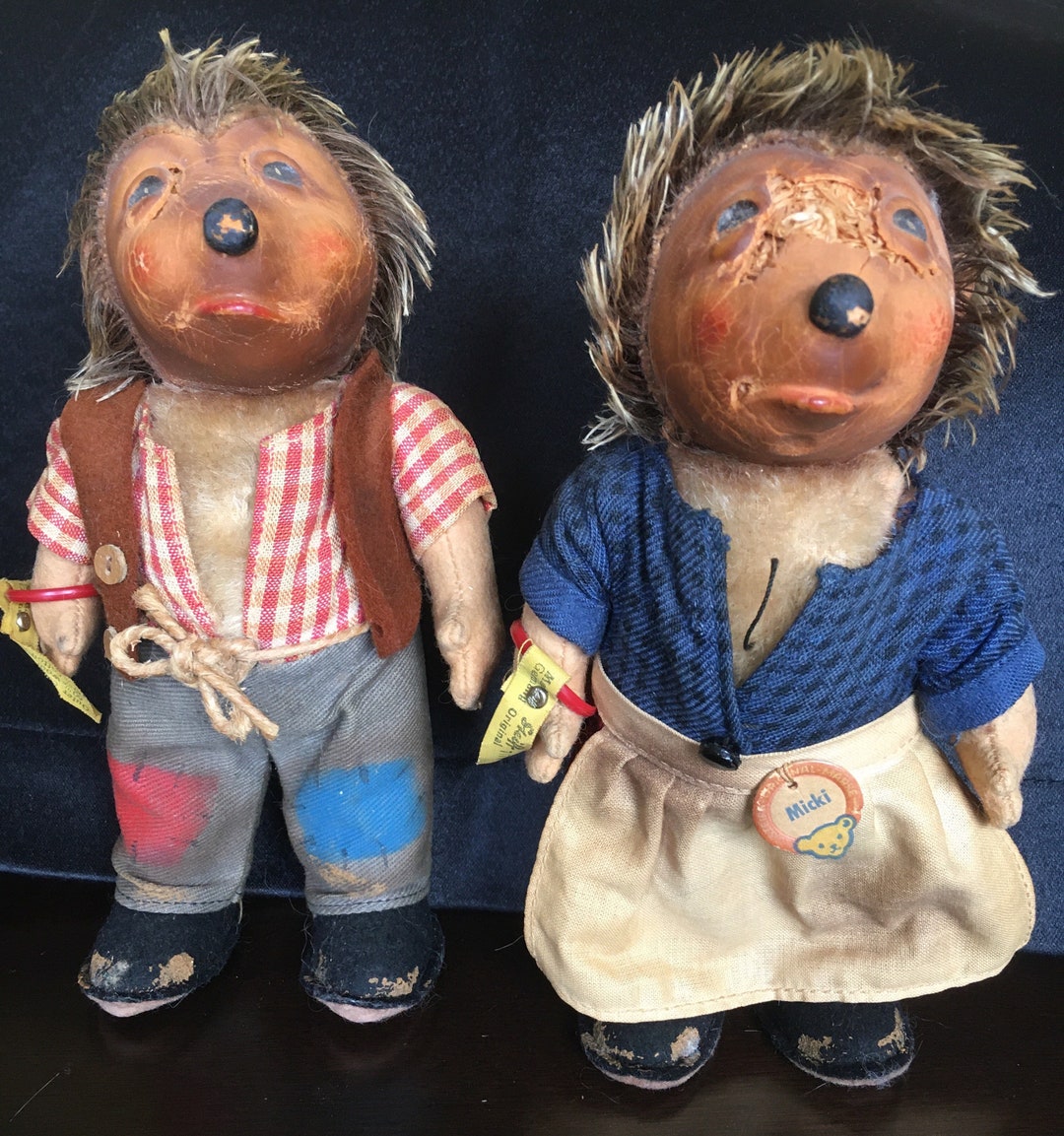 STEIFF Vintage Micki & Mecki Hedgehogs, Original Marke - Etsy