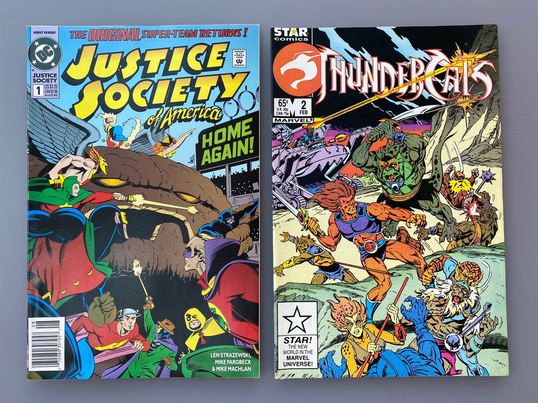Thundercats #2(1986)marvel, DC Justice Society of America #1(1992) - Etsy