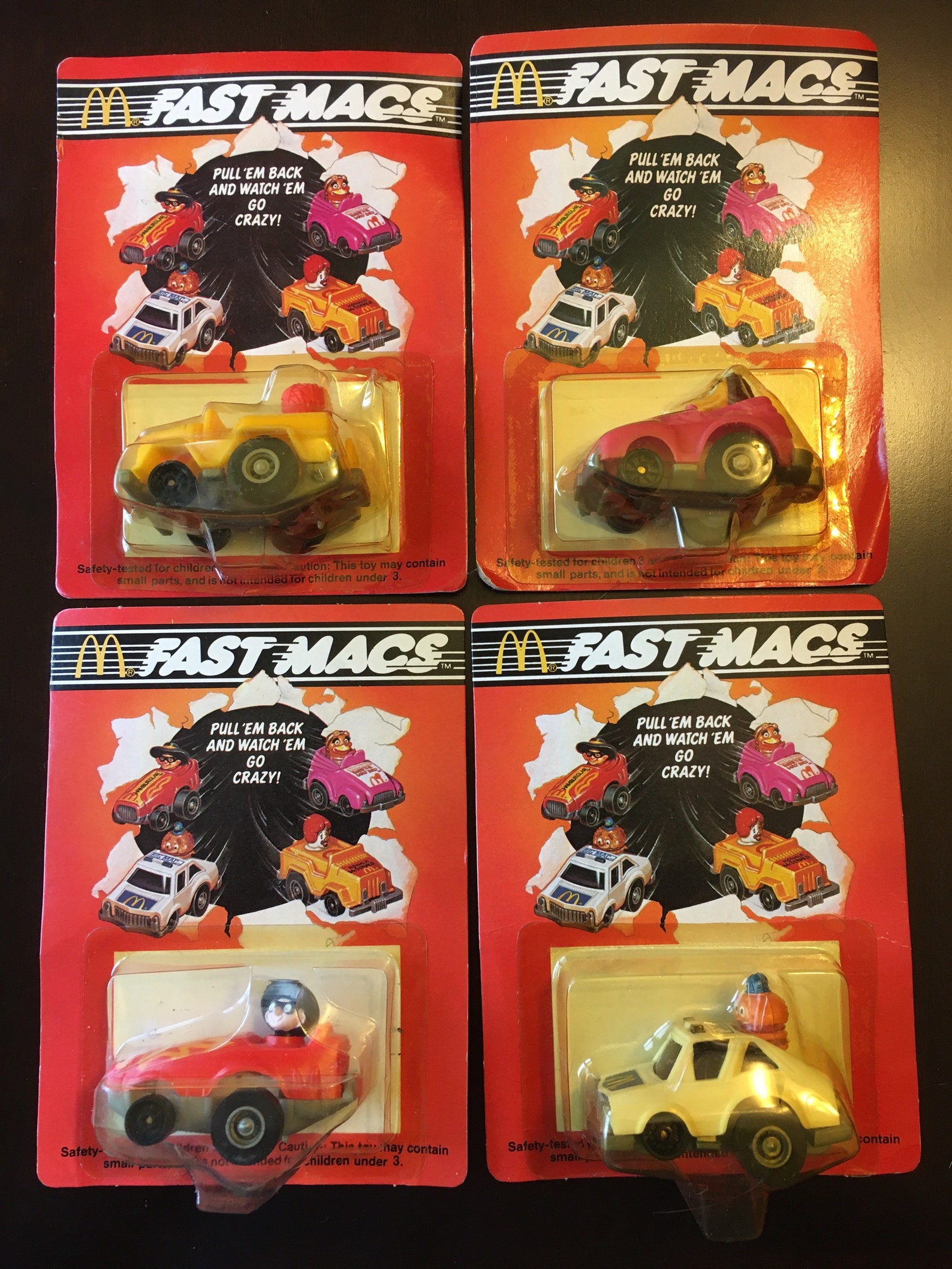 McDonalds Fast Macs Pull Back Cars HappyMeal Toyfrom 1985 | Etsy