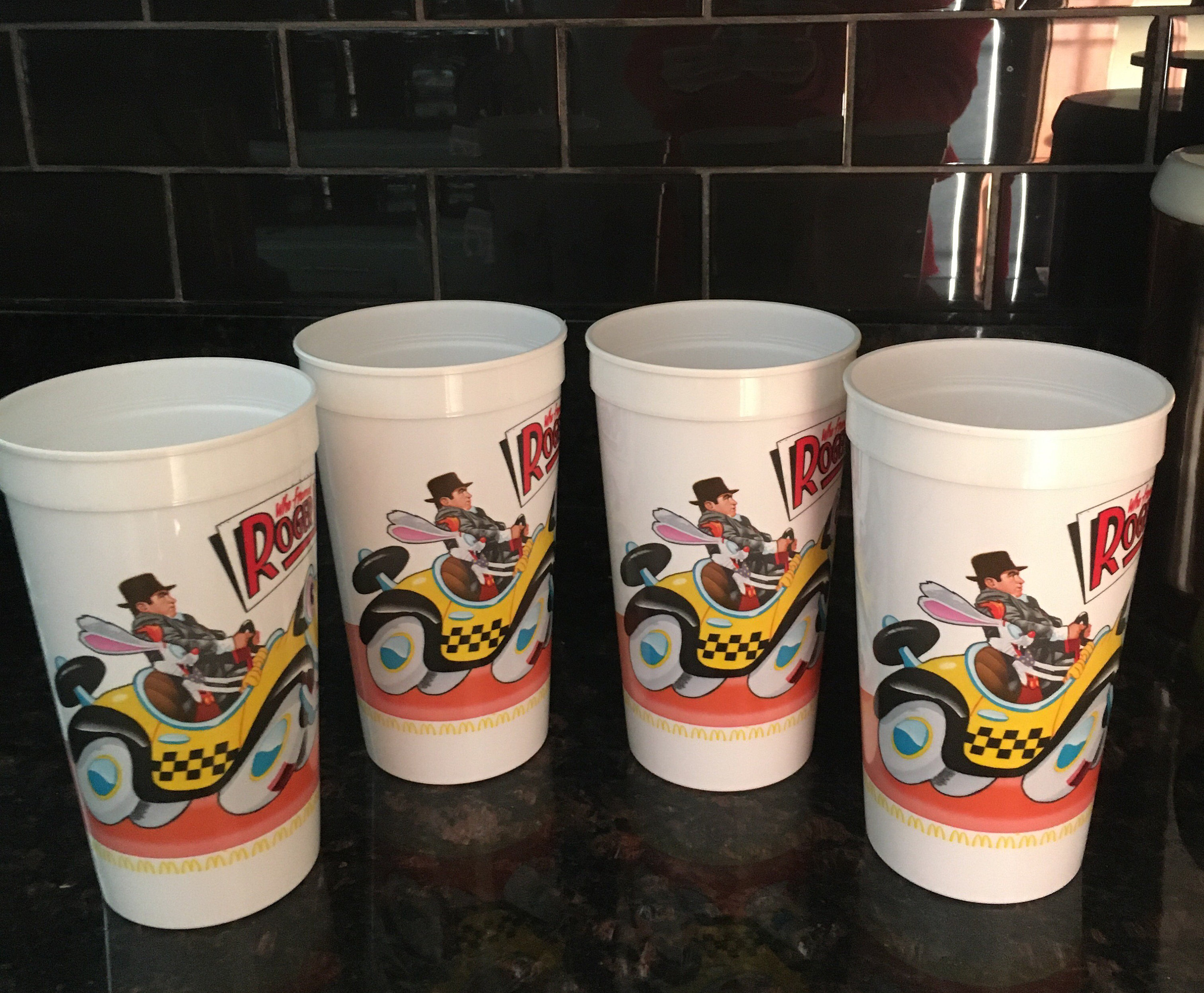 Who Framed Roger Rabbit, Mcdonalds/coca-cola Plastic Cups, Set of 4 ...