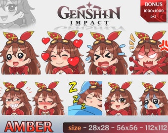 Genshin Amber Emotes - Etsy UK