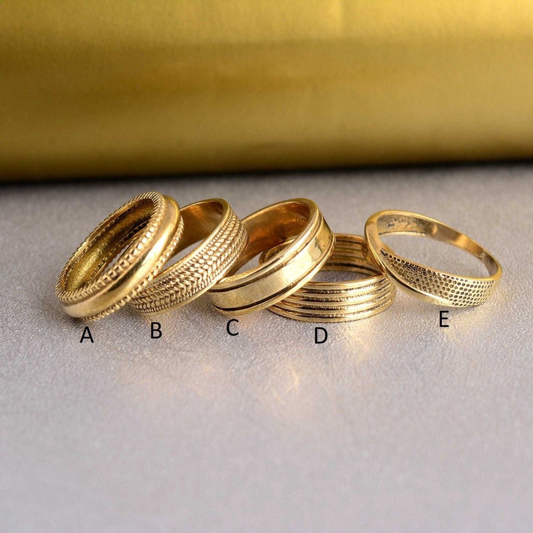 Vintage Wedding Jewelry, Boho Ring, Art Nouveau Design, Solid Brass ...