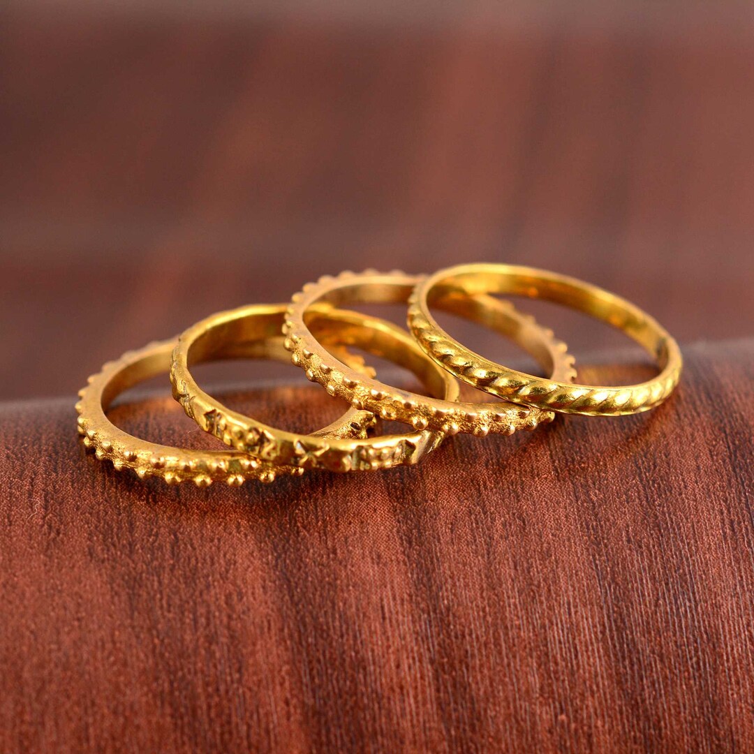 Minimalist Gold Rings Set, Gold Rings, Gold Stack Rings, Midi Rings ...