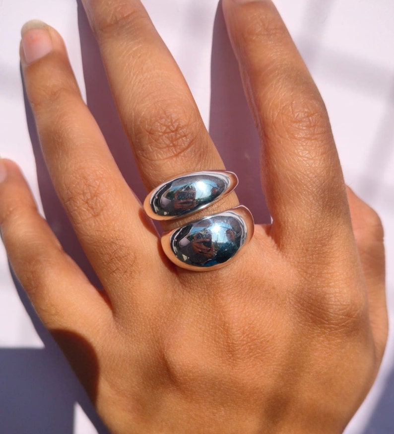 Dome Ring Sterling Silver Ring Chunky Silver Ring Statement - Etsy