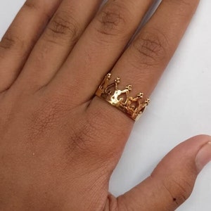 Gold Crown Band, Princess Crown Ring, Crown Band, Gold Ring, Handmade ...