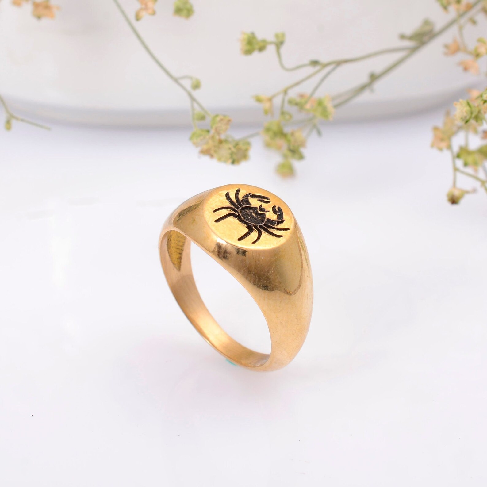 Zodiac Ring Zodiac Sign Signet Ring Zodiac Signet Ring - Etsy