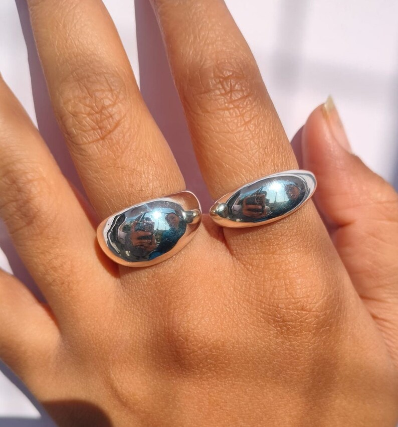 Dome Ring Sterling Silver Ring Chunky Silver Ring Statement - Etsy