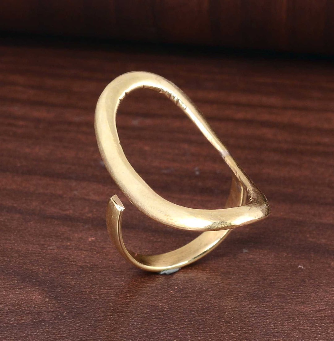 Open Oval Ring, Simple Ring, Karma Ring, Oval Ring, Dainty Gold Ring ...