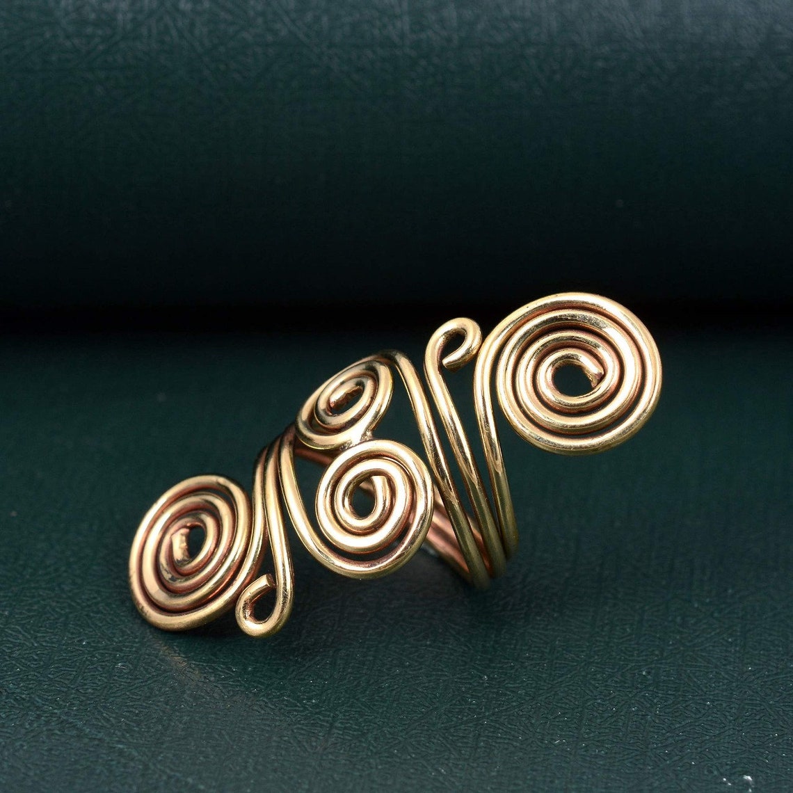 Big Spiral Ring Hypnotic Ring Spiral Brass Ring Swirl Ring - Etsy