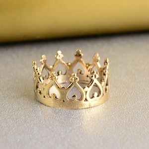 Gold Crown Band, Princess Crown Ring, Crown Band, Gold Ring, Crown ...