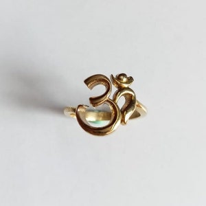 Om Ring, Brass Ring, Ohm Ring, Designer Brass Ring, Vintage Ring ...