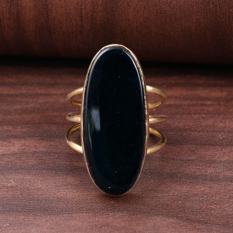 Black Obsidian Ring - Etsy