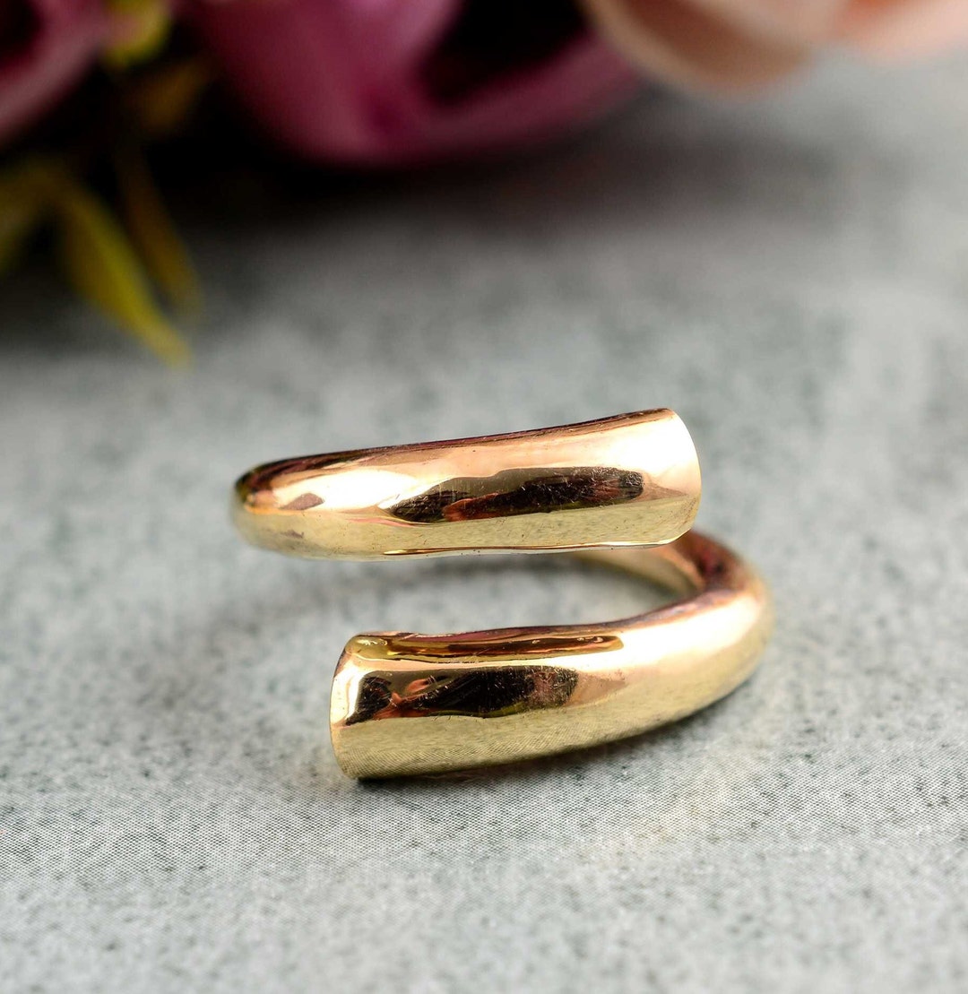 Bypass Thumb Ring, Handmade Ring, Textured Thumb Ring, Wrap Around Ring ...