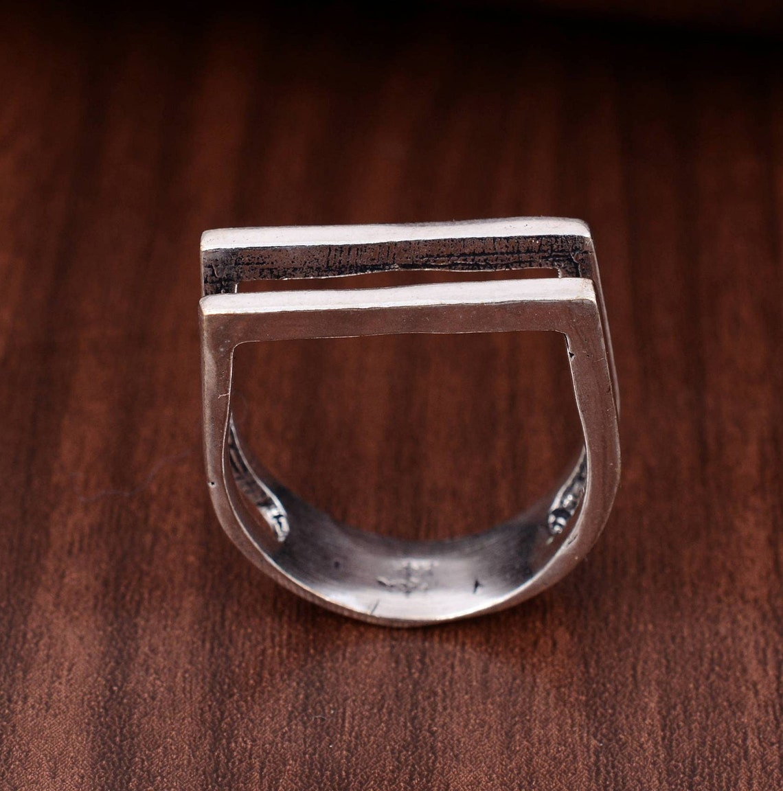 Square Ring, 2 Line Ring, Modern Ring, Statement Ring, Minimal Ring ...