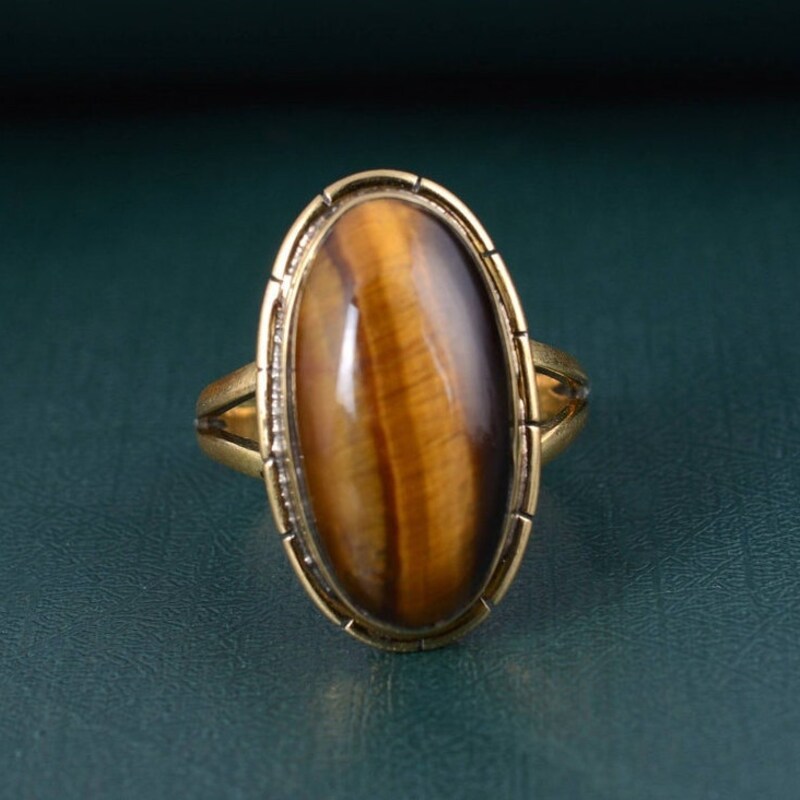 Tiger Eye Ring - Etsy