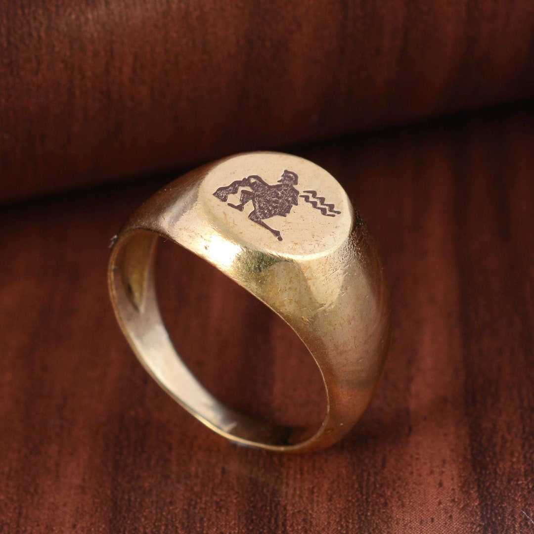 Zodiac Ring, Zodiac Sign Signet Ring, Zodiac Signet Ring, Zodiac Ring ...