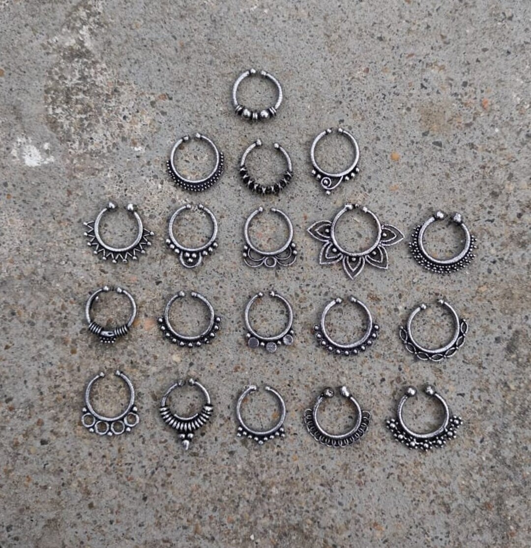 Silver Plated Septum Ring, Dainty Septum Hoop, Small Septum Ring ...