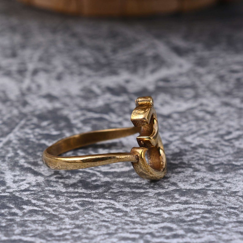 Om Ring, Brass Ring, Ohm Ring, Designer Brass Ring, Vintage Ring ...
