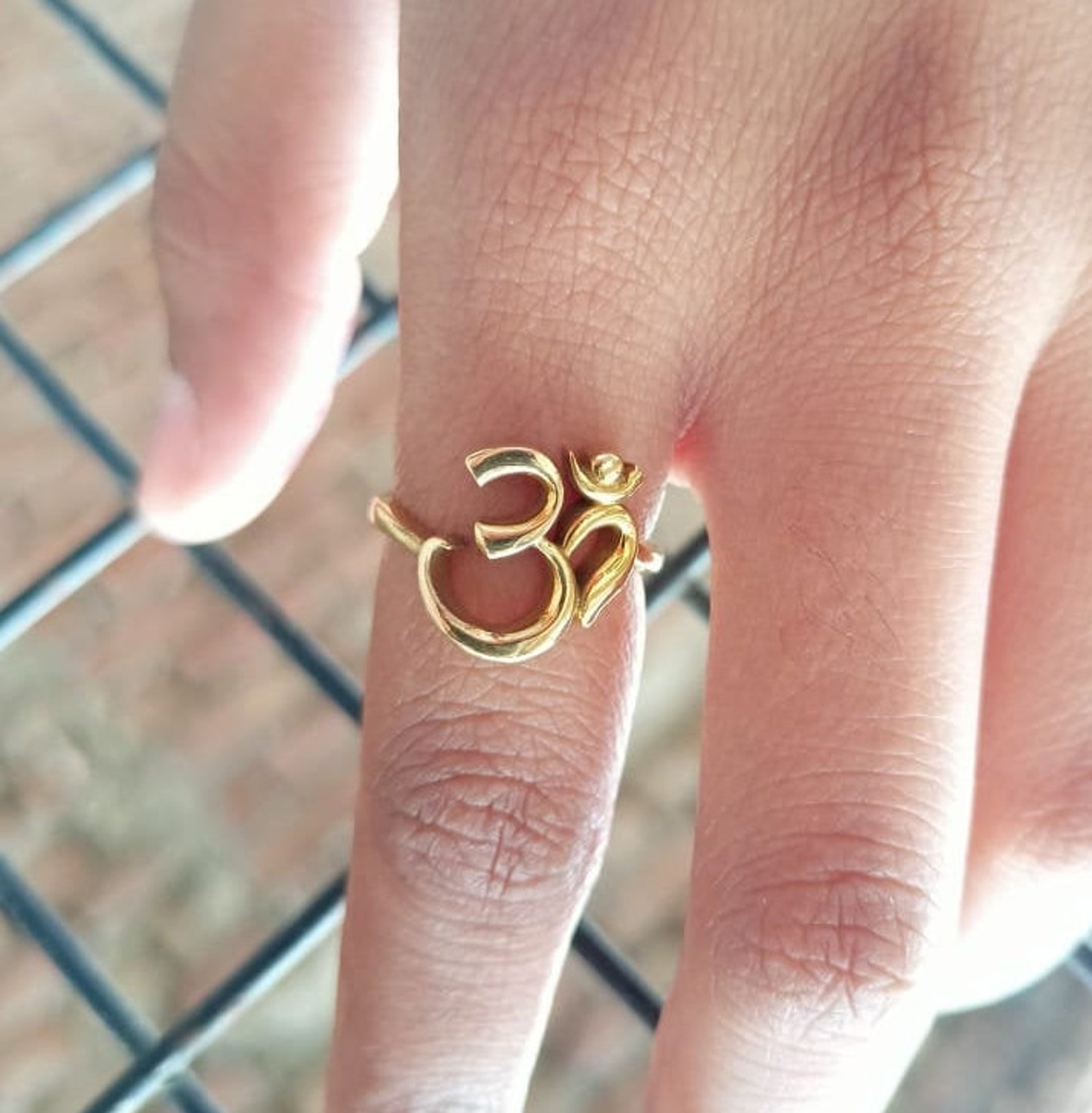 Om Ring, Brass Ring, Ohm Ring, Designer Brass Ring, Vintage Ring ...