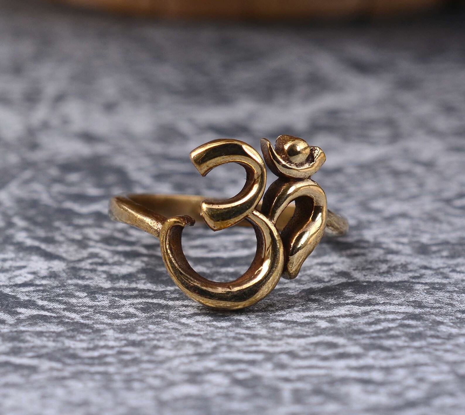 Om Ring, Brass Ring, Ohm Ring, Designer Brass Ring, Vintage Ring ...