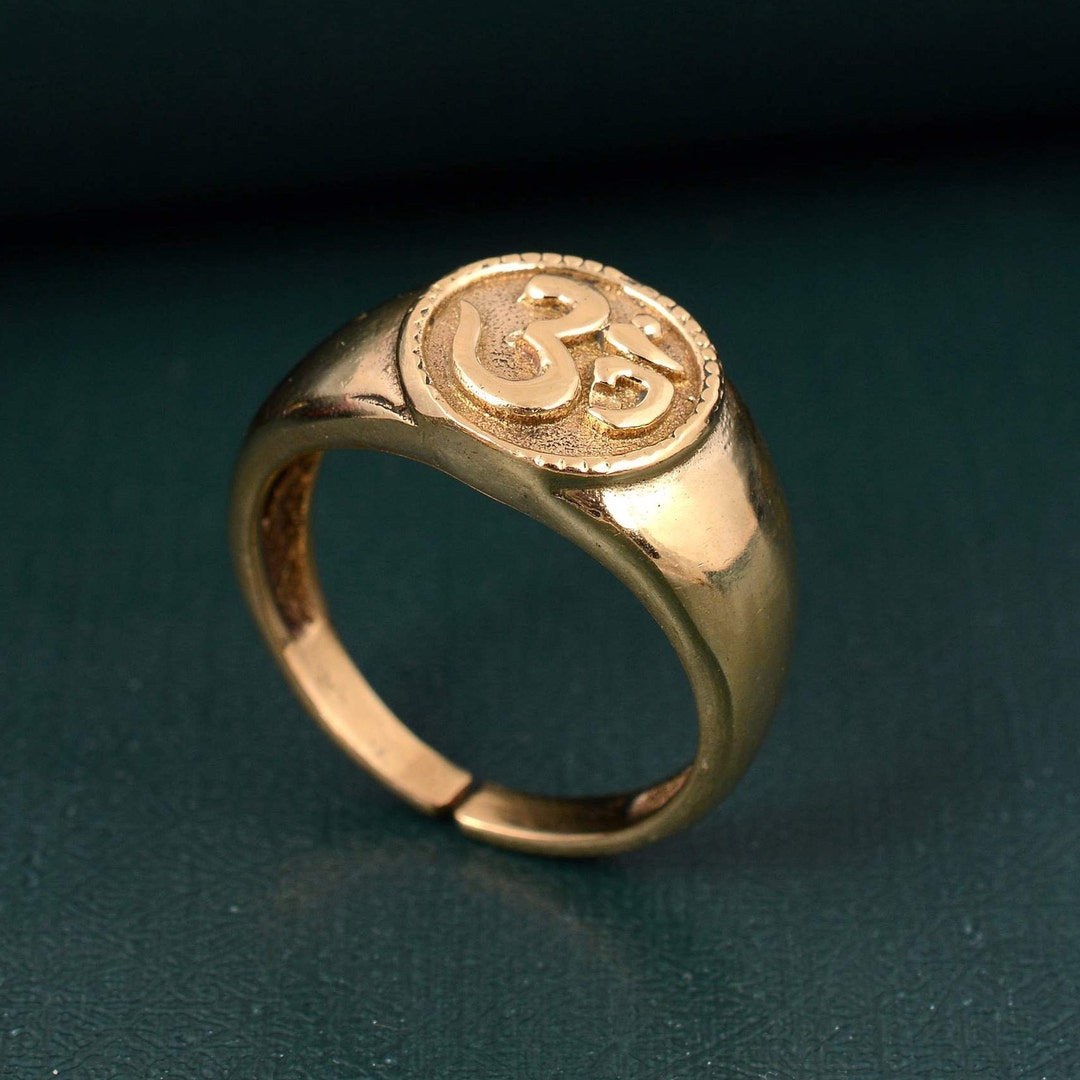 Om Ring Brass Ring Ohm Ring Om Signet Ring Vintage Ring - Etsy