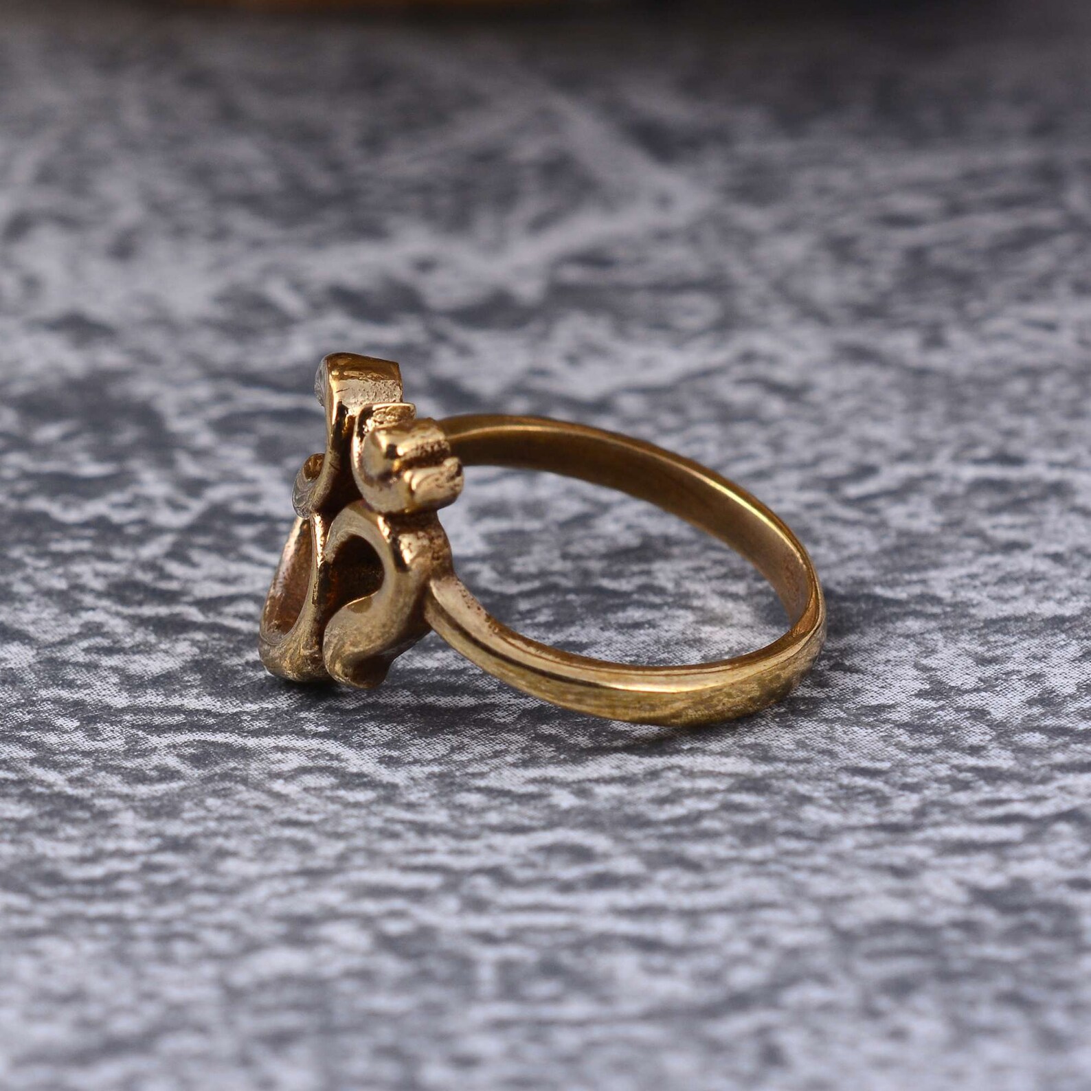 Om Ring, Brass Ring, Ohm Ring, Designer Brass Ring, Vintage Ring ...