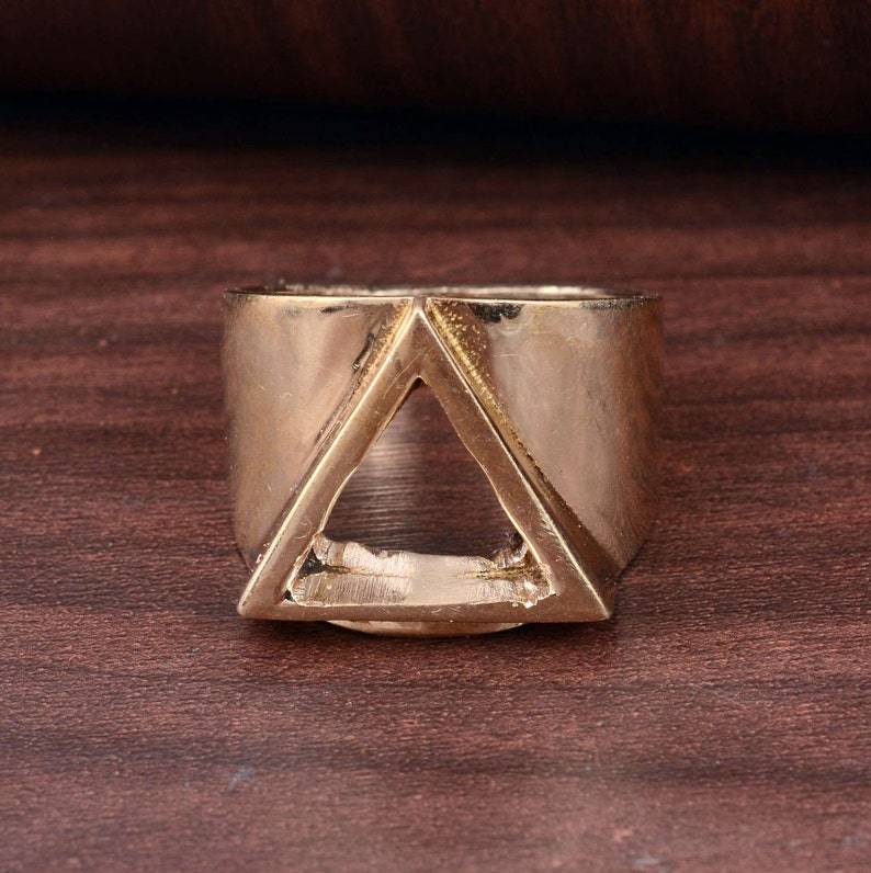 Blank Triangle Ring Geometric Ring Brass Ring Gold Ring Boho Ring ...