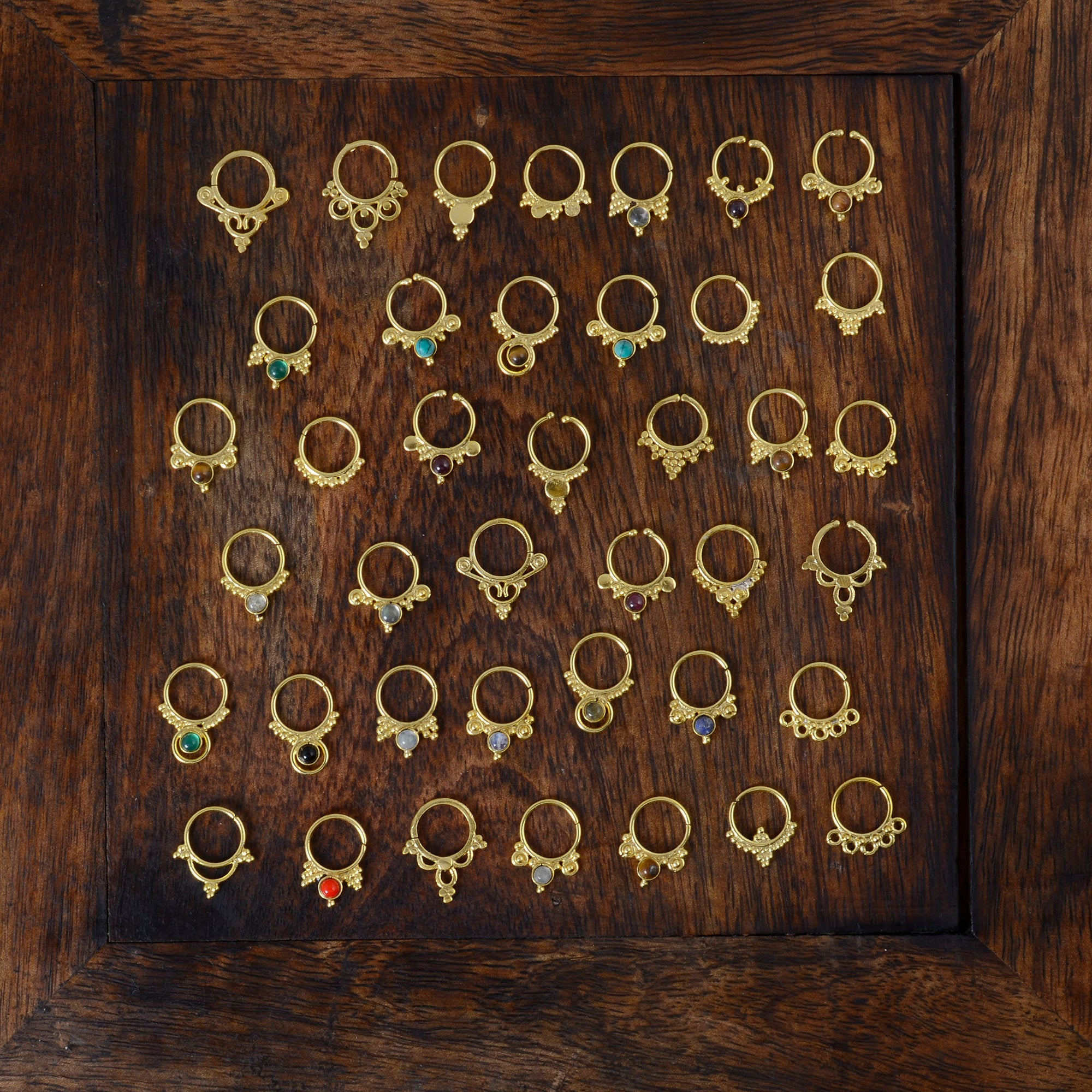 10 Piece Indian Septum Brass Septum Nose Hoop Gold Septum | Etsy