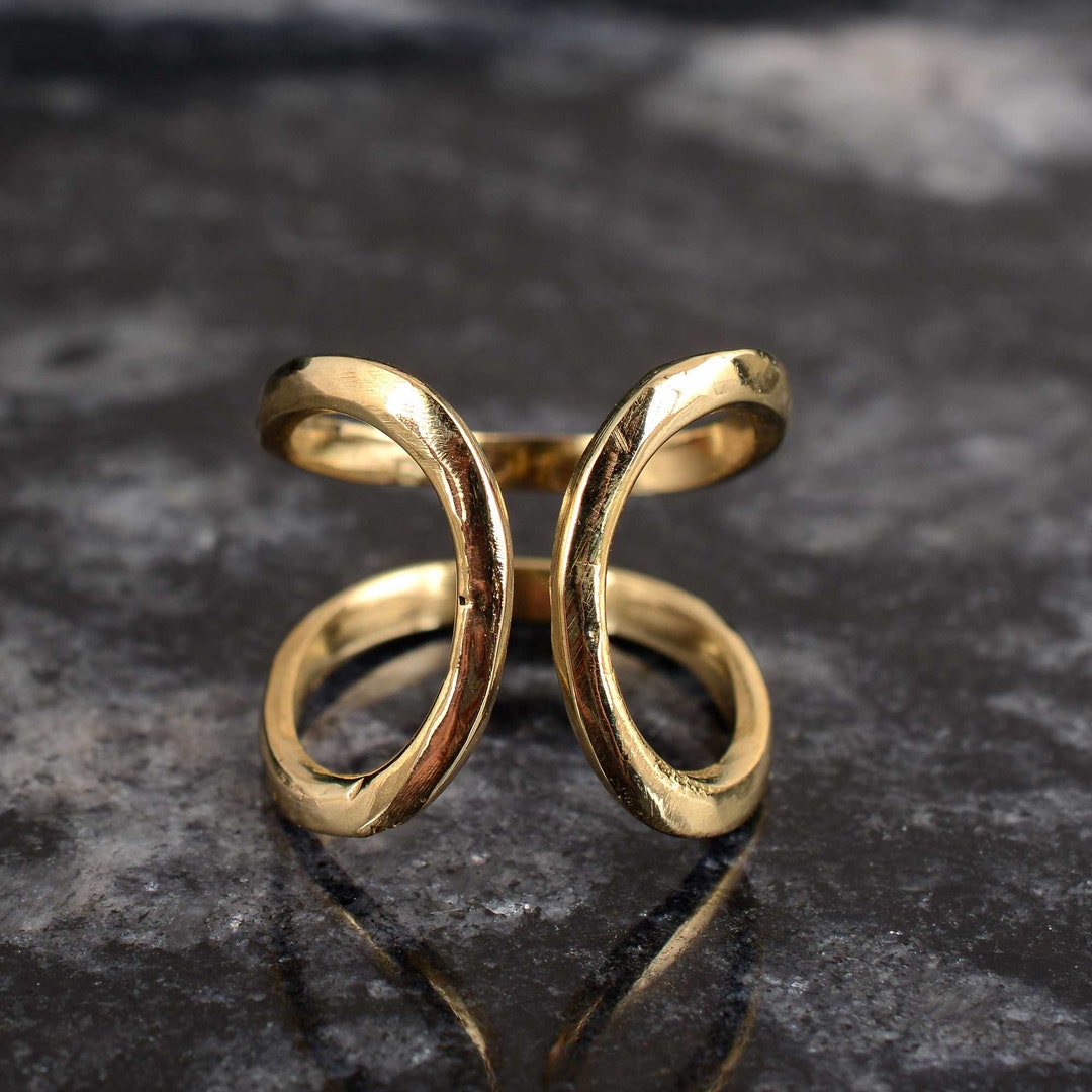 Open Ring, Minimalist Ring, Modern Ring, Double Line Ring, Simple Ring ...