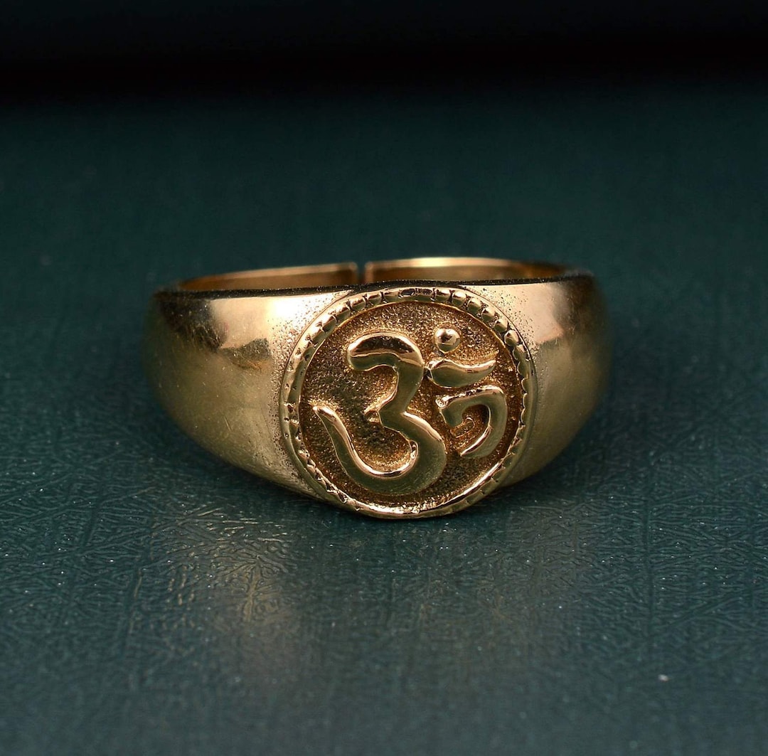 Om Ring, Brass Ring, Ohm Ring, Om Signet Ring, Vintage Ring, Dainty ...