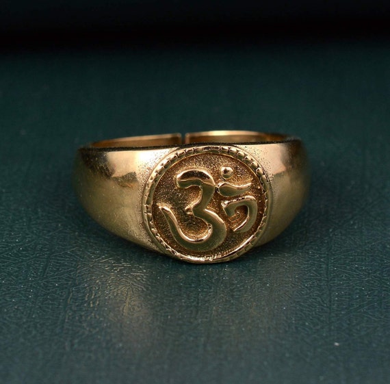 Om Ring Brass Ring Ohm Ring Om Signet Ring Vintage Ring - Etsy