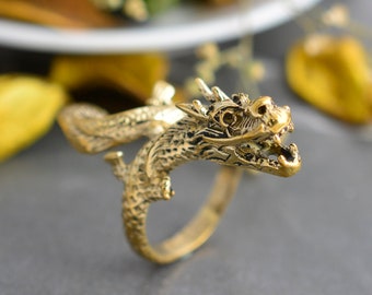 Lizard Ring, 18k Gold Plated Lizard Ring, Lizard Jewelry, Reptile Ring ...