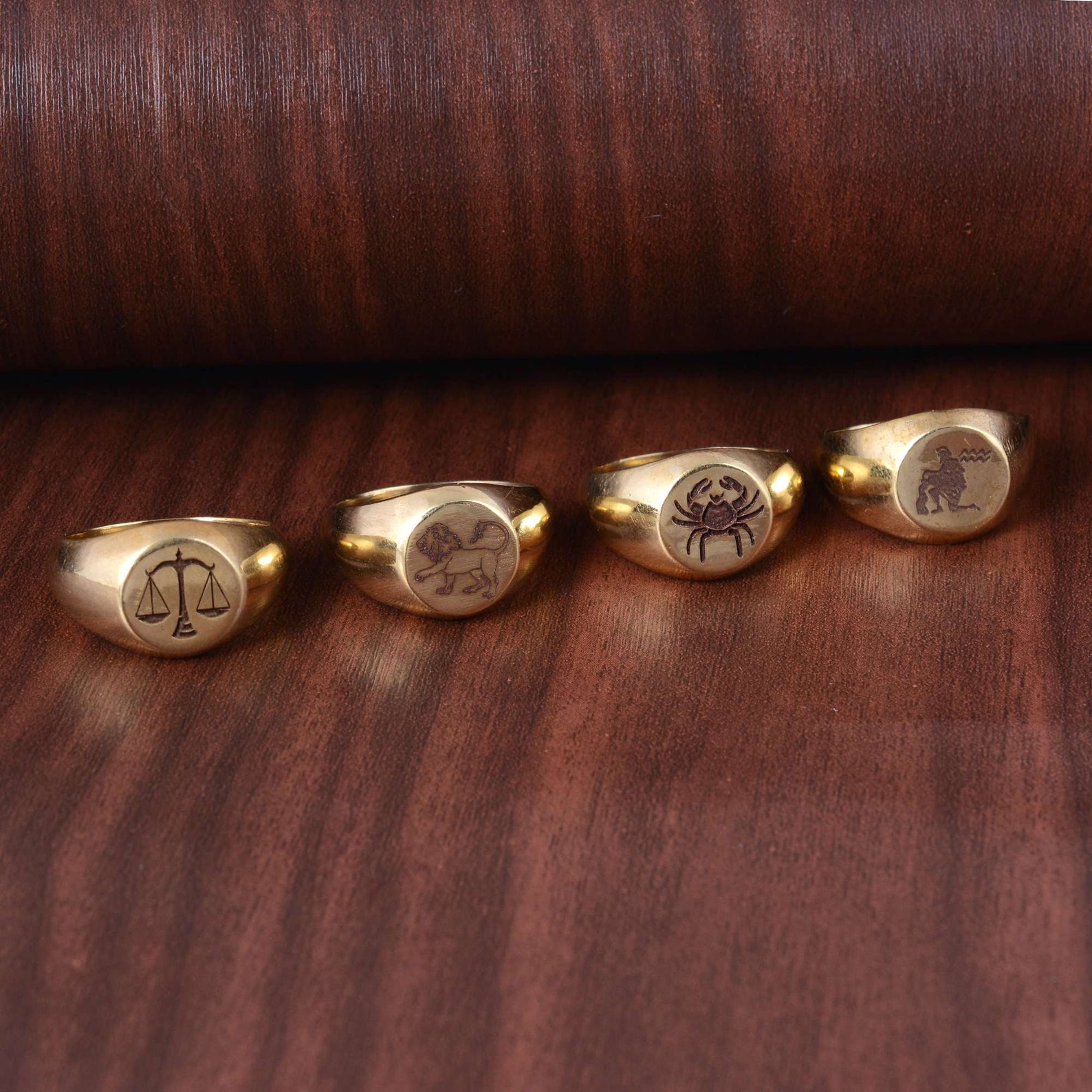Zodiac Ring Zodiac Sign Signet Ring Zodiac Signet Ring - Etsy