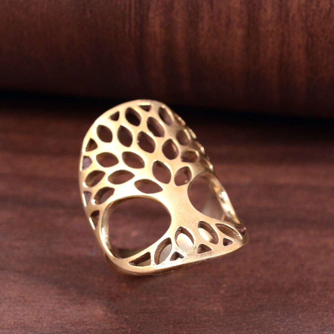 Tree of Life Ring Big Tree Ring Brass Ring Bridesmaid Gift - Etsy