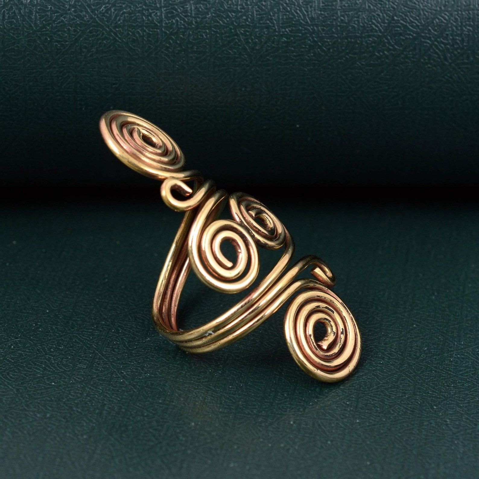 Big Spiral Ring Hypnotic Ring Spiral Brass Ring Swirl Ring - Etsy