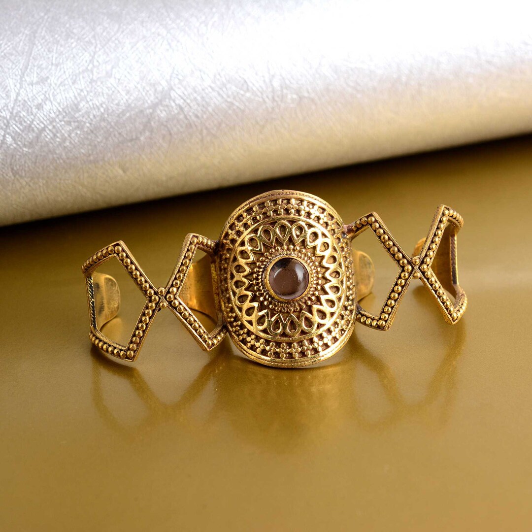 Three Finger Ring Amethyst Malachite Ring Gemstone Ring Purple Green ...