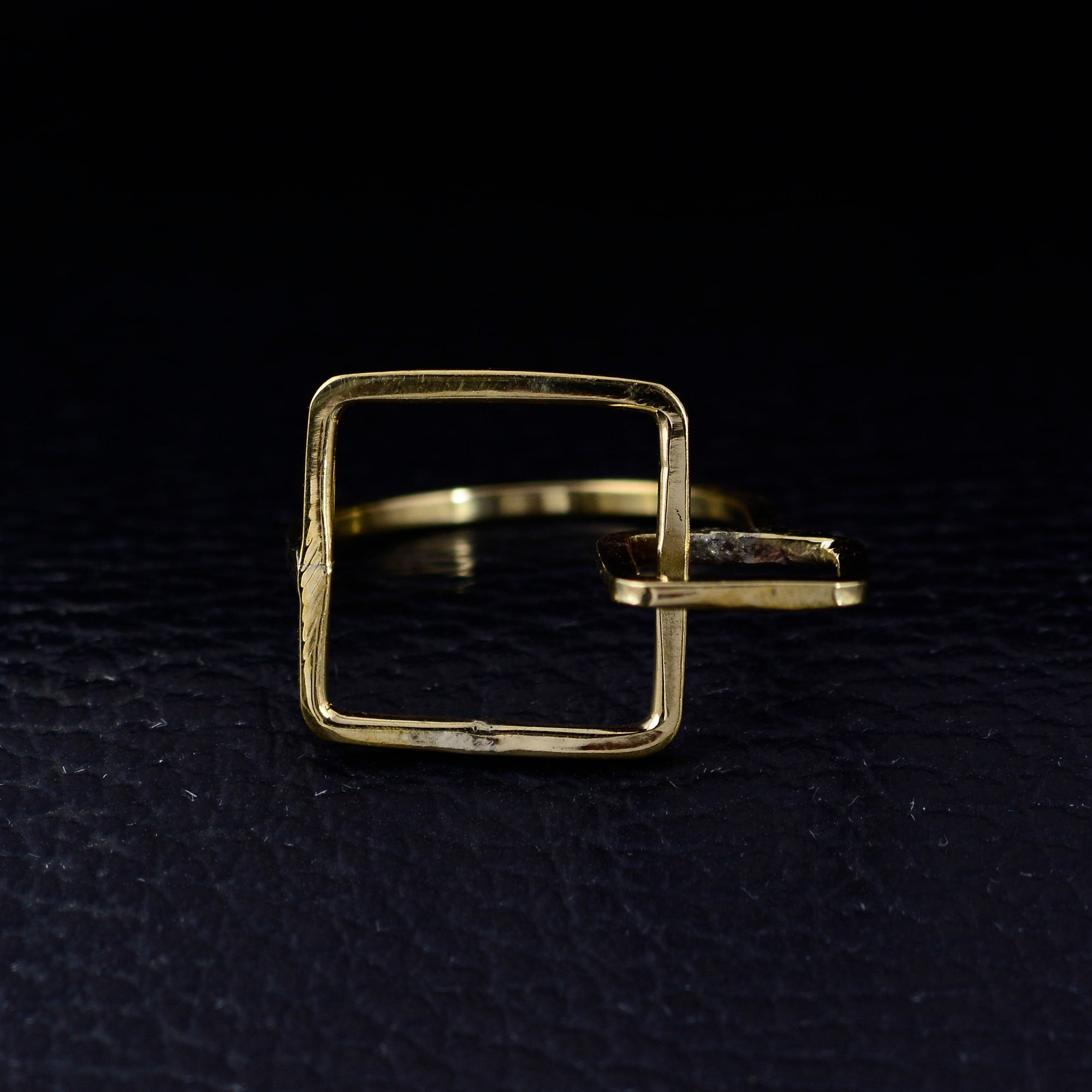 Double Square Ring, Statement Ring, Modern Ring, Geometric Ring, Simple ...
